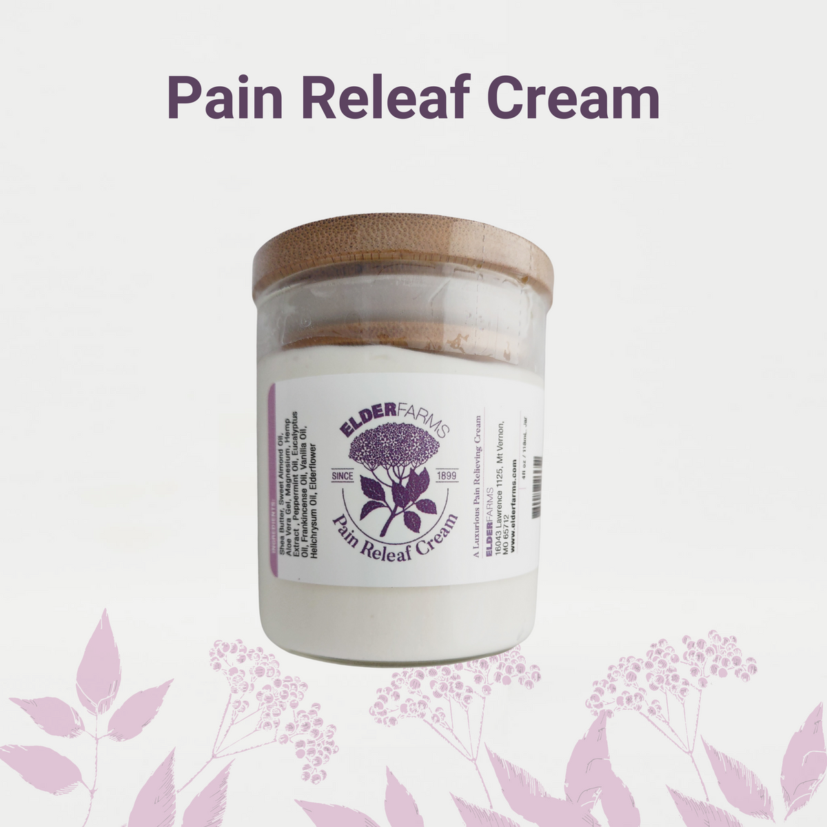 Pain Releaf Cream 4oz. – Elder Farms